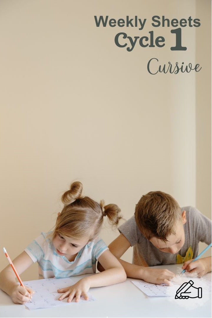 CC Cycle 1 Weekly Sheets CURSIVE – Practical Family
