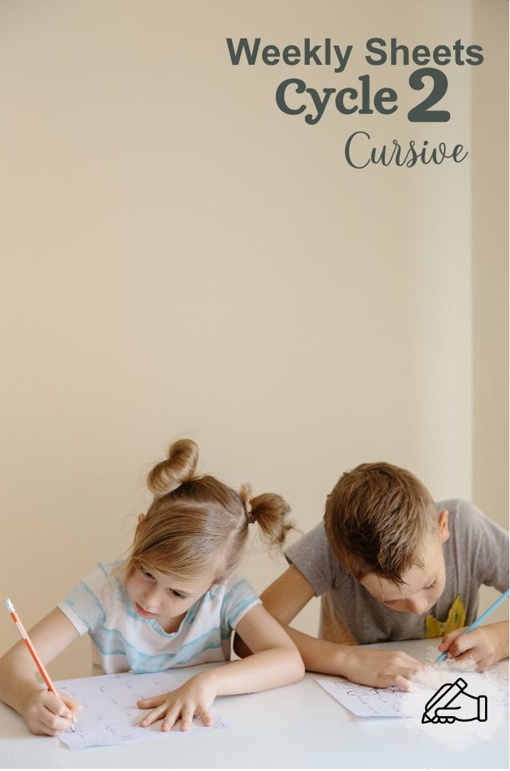 CC Cycle 2 Weekly Sheets CURSIVE – Practical Family